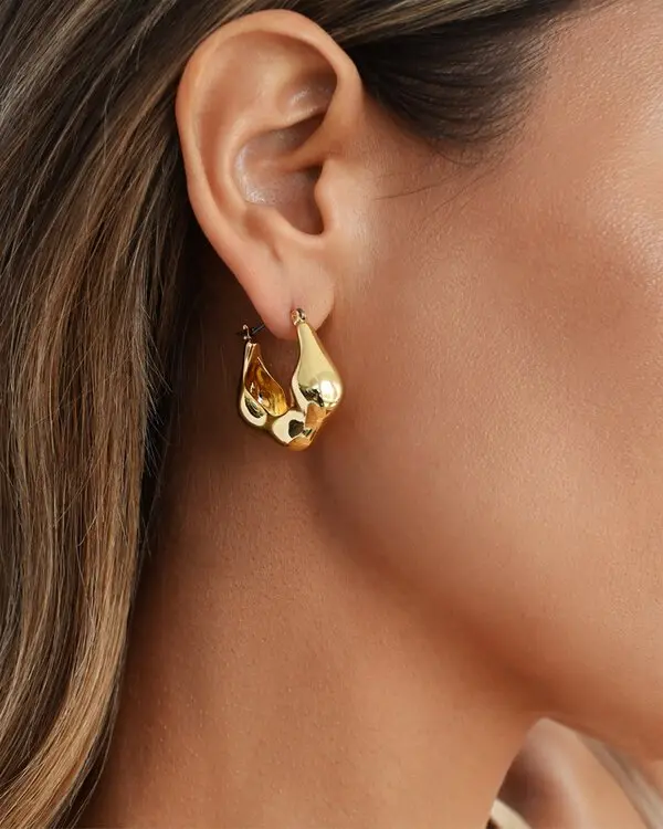 Ettika Molten Metal Hoop Earrings