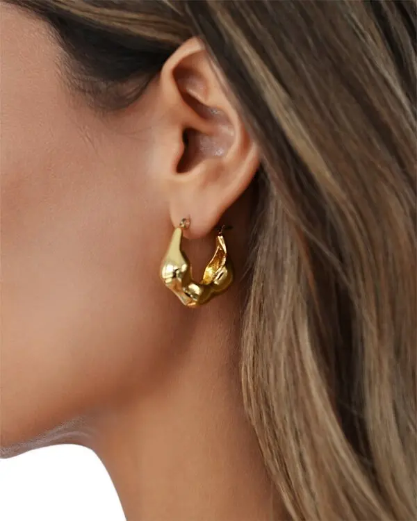Ettika Molten Metal Hoop Earrings