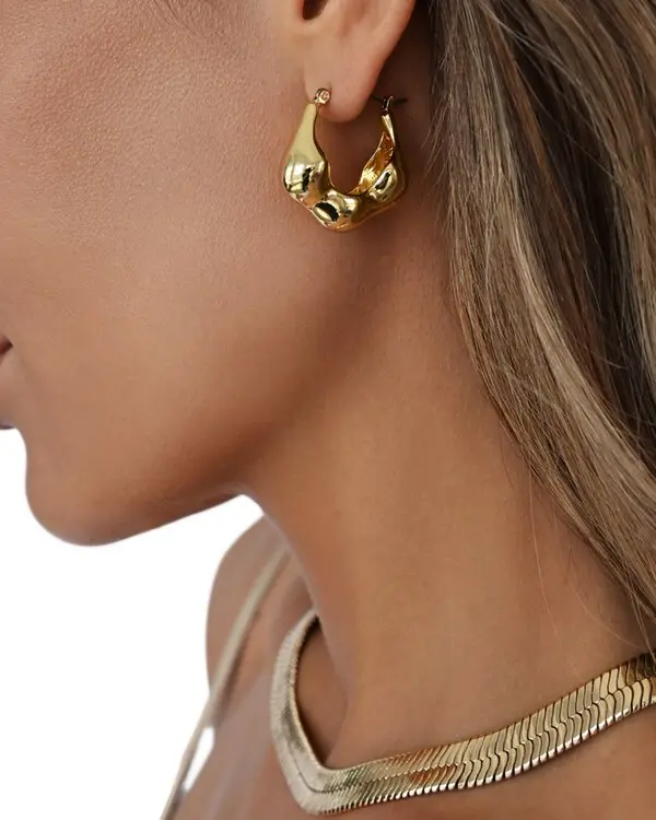 Ettika Molten Metal Hoop Earrings