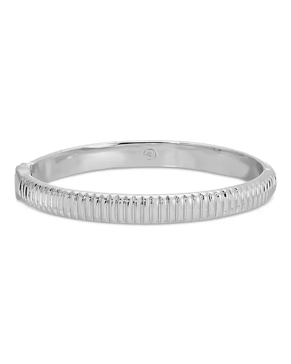 Ettika Ribbed Bangle Bracelet - Silver