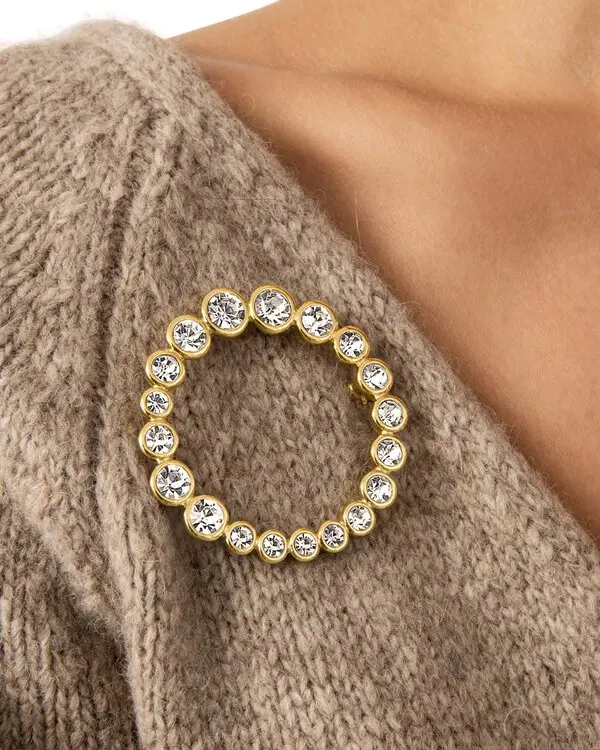 Ettika Crystal Embellished Loop Pin - Gold