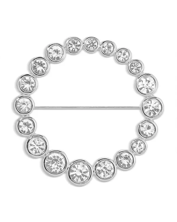 Ettika Crystal Embellished Loop Pin - Silver