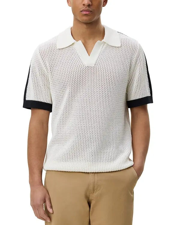 LES DEUX Logo Grid Knitted Polo