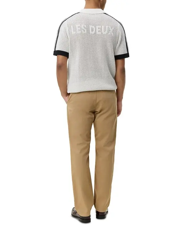 LES DEUX Logo Grid Knitted Polo