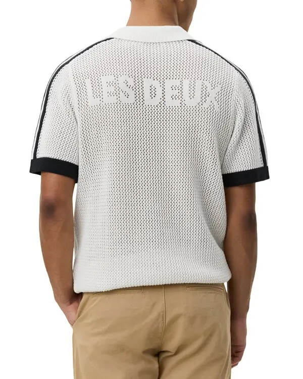 LES DEUX Logo Grid Knitted Polo