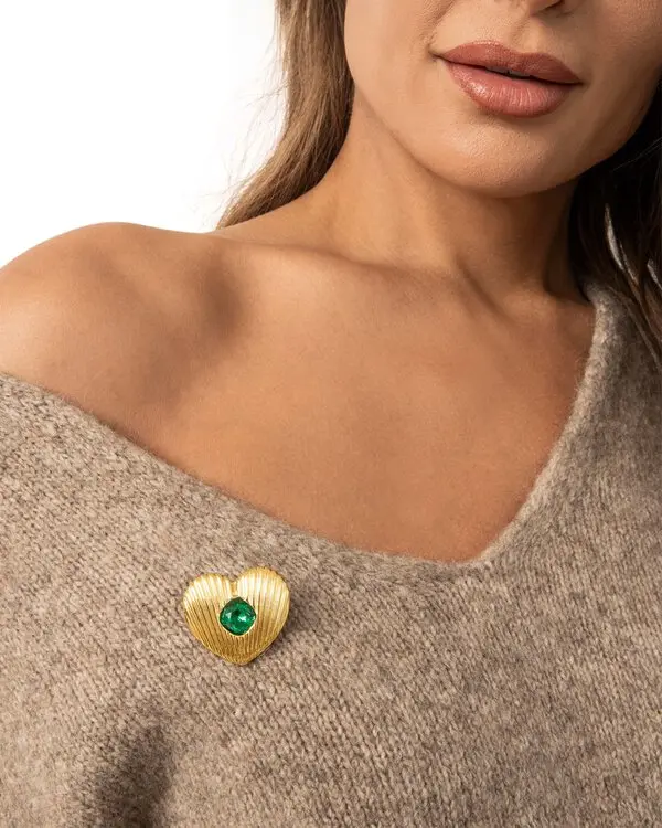 Ettika Heart Shaped Pin With Stone