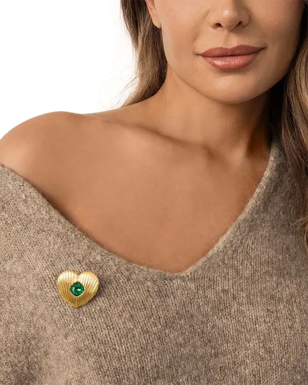 Ettika Heart Shaped Pin With Stone