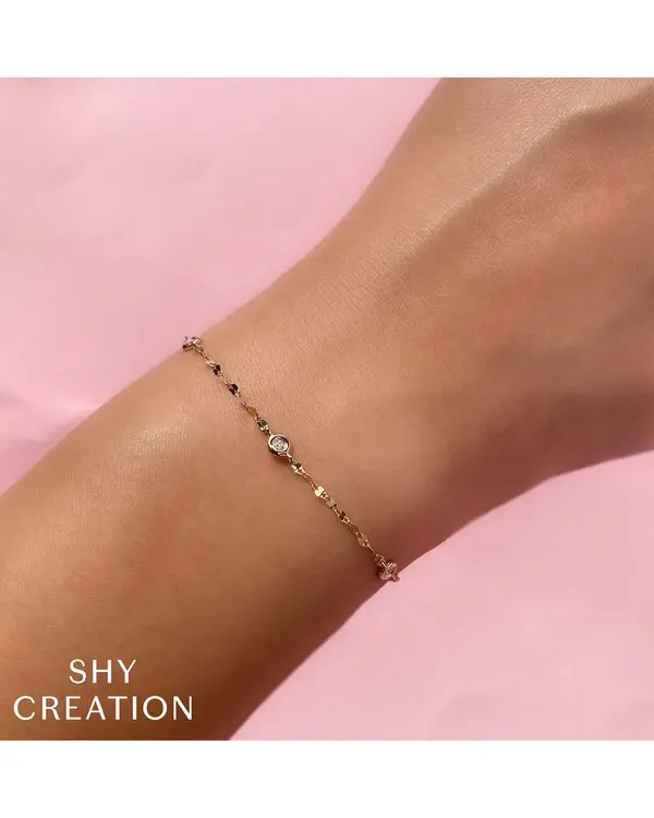 MOON & MEADOW 14k Yellow Diamond Chain Bracelet
