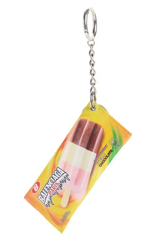 Balenciaga Snack Pouch Key Ring Bag Charm - 7420 Yellow