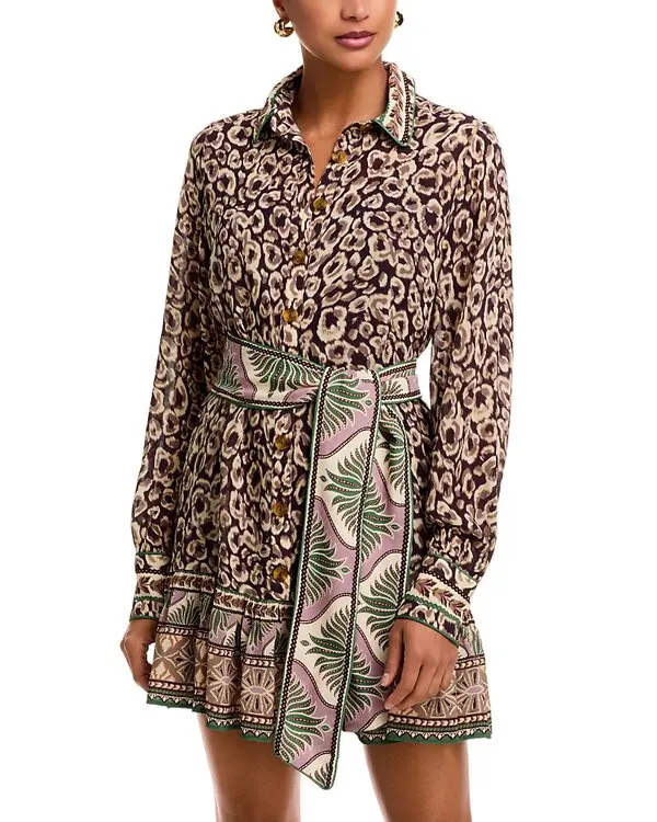 Farm Rio Leopard Print Belted Mini Dress - Primitive