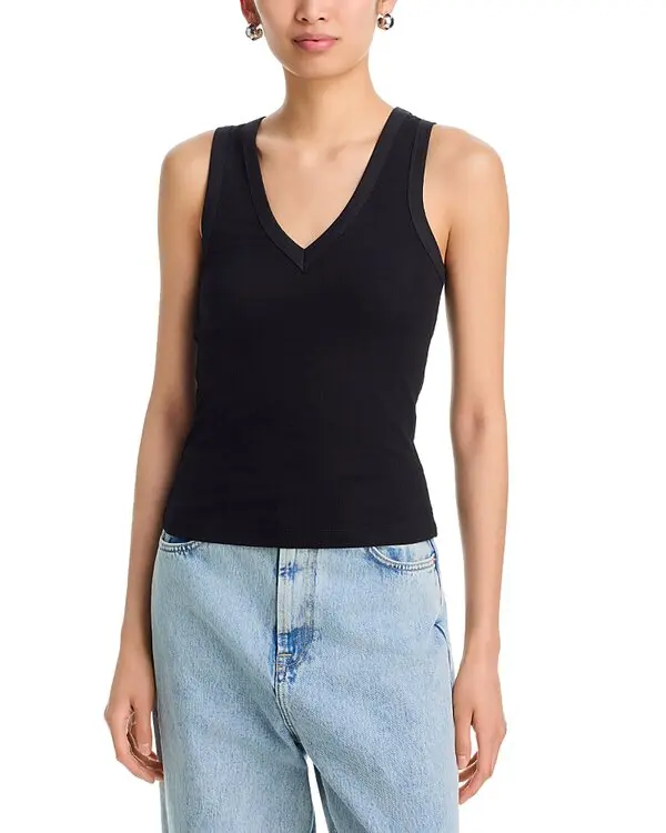 PERFECTWHITETEE Mallory Luxe Tank Top - True Black