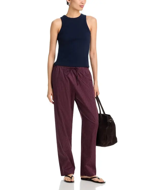 PERFECTWHITETEE Daphne Ribbed High Neck Tank - Navy