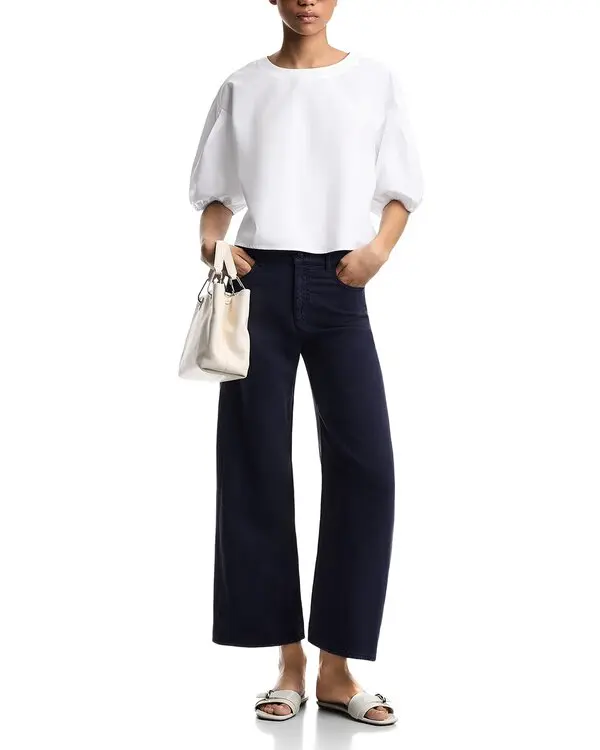 Emporio Armani Puff Sleeve Cotton Top - Vanilla