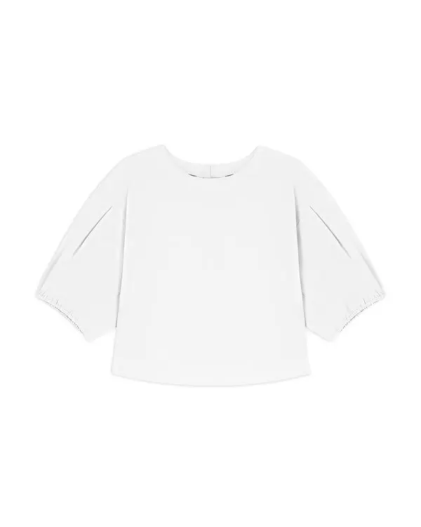 Emporio Armani Puff Sleeve Cotton Top - Vanilla
