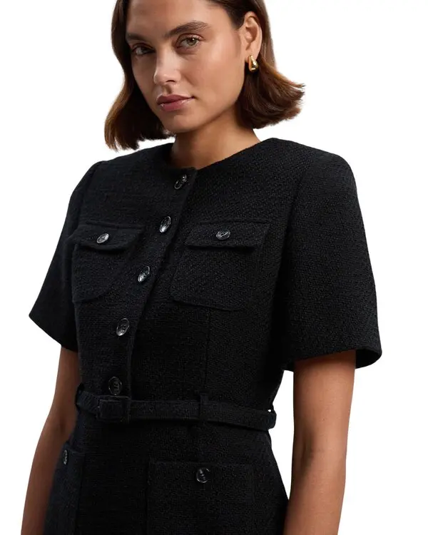 Karen Millen Belted Tweed Mini Dress