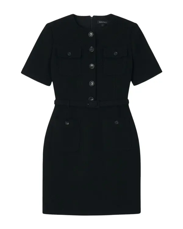 Karen Millen Belted Tweed Mini Dress