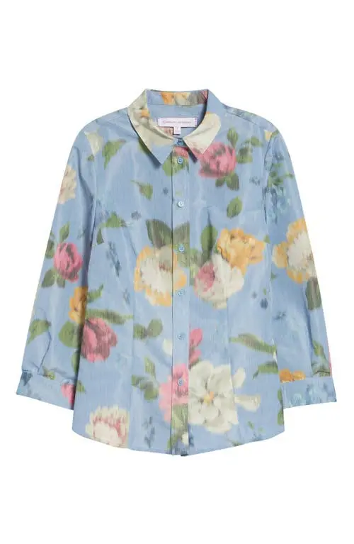 Carolina Herrera Ana Chiné Floral Print Button-up Shirt