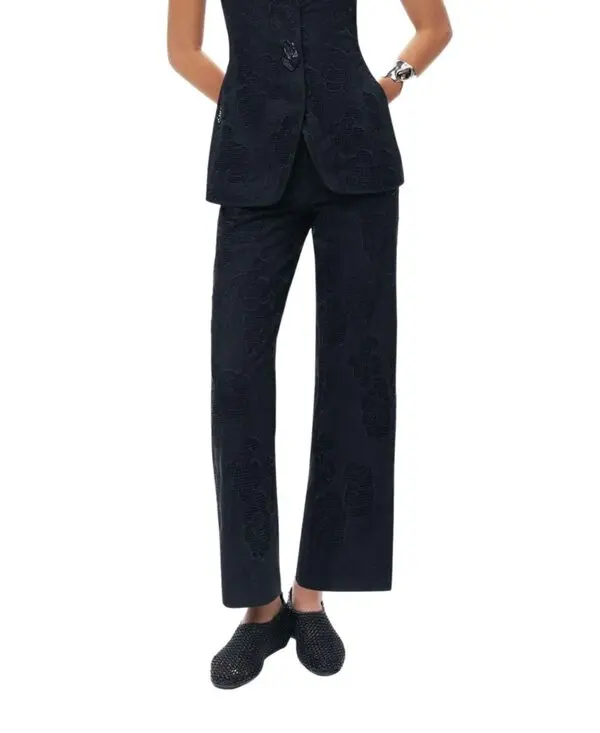 NOCTURNE Printed Relaxed Straight-leg Pants