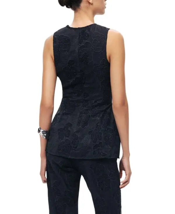 NOCTURNE Textured Floral Lace Vest