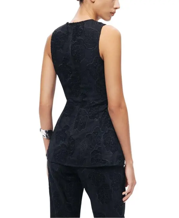 NOCTURNE Textured Floral Lace Vest