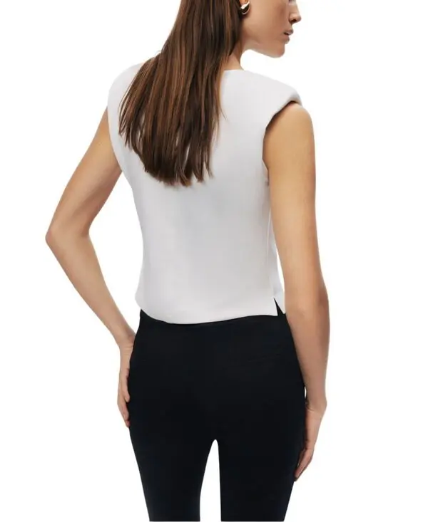 NOCTURNE Sleeveless Buckle Detail Blouse - Open White