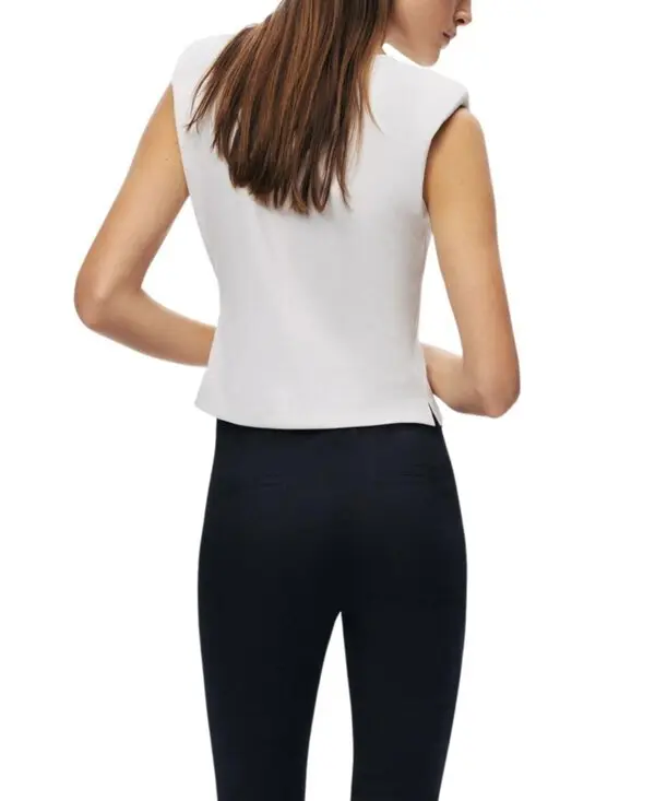 NOCTURNE Sleeveless Buckle Detail Blouse - Open White