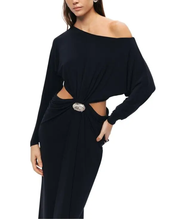 NOCTURNE One-shoulder Cut-out Maxi Dress