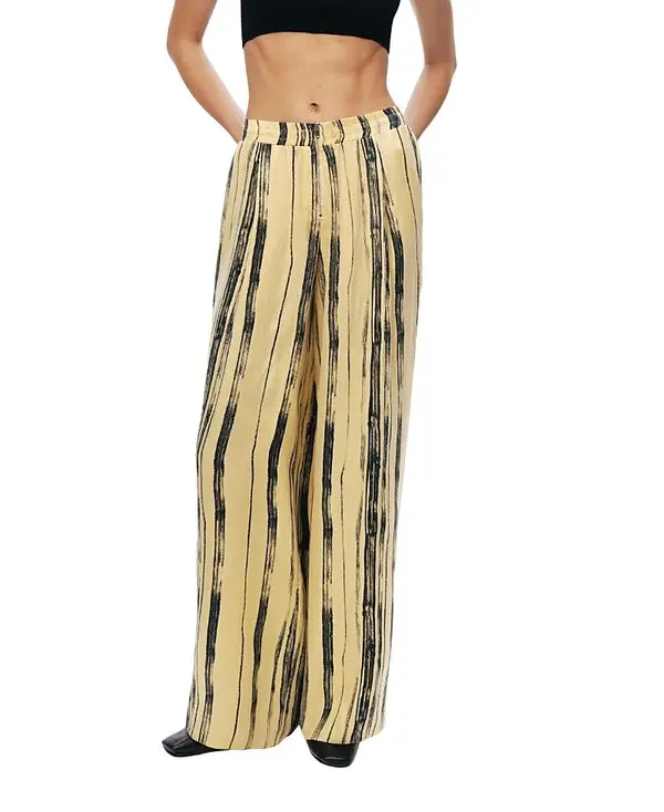 NOCTURNE Abstract Striped Wide-leg Trousers