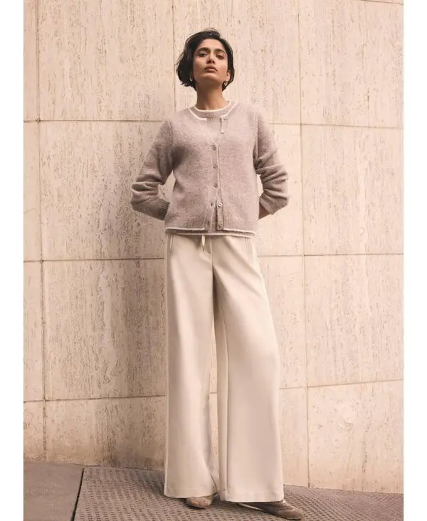 Mint Velvet Crochet Side Stripe Wide Leg Joggers