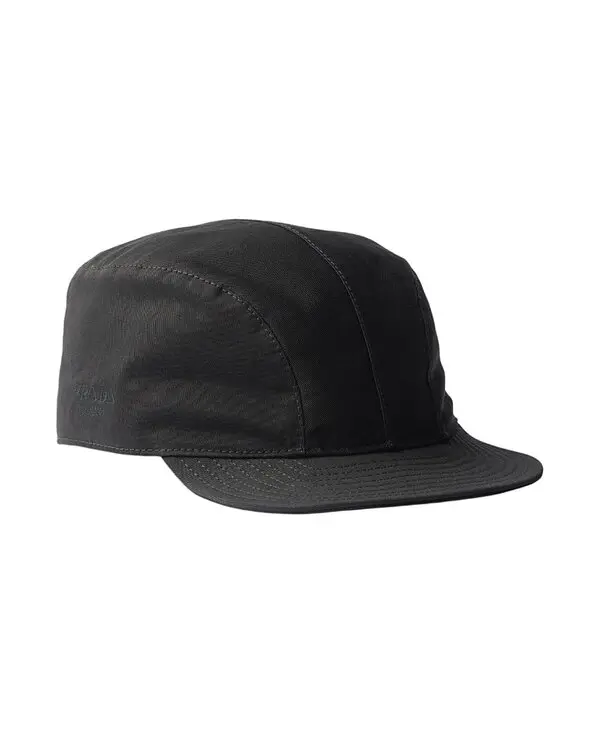 Prada Cotton Baseball Cap With Embroidered Lettering Logo - Black