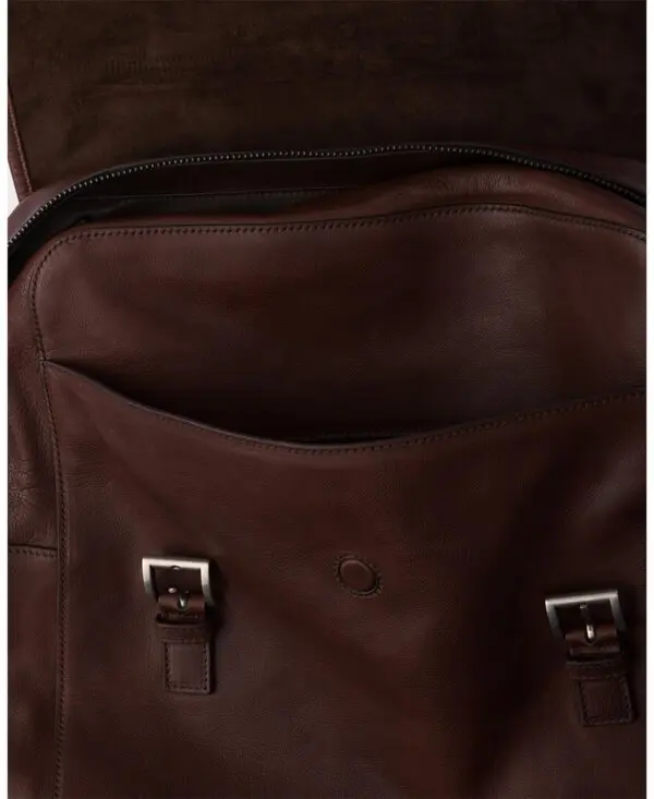 Prada Leather Buckled Flap Backpack