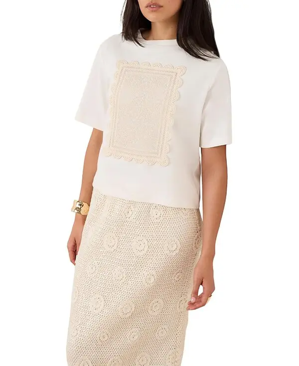 Mint Velvet Crochet Panel T-shirt