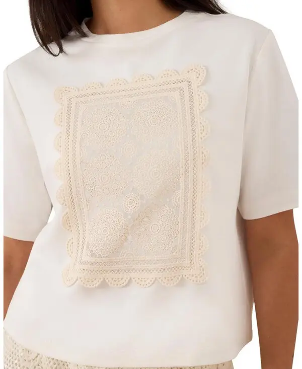 Mint Velvet Crochet Panel T-shirt