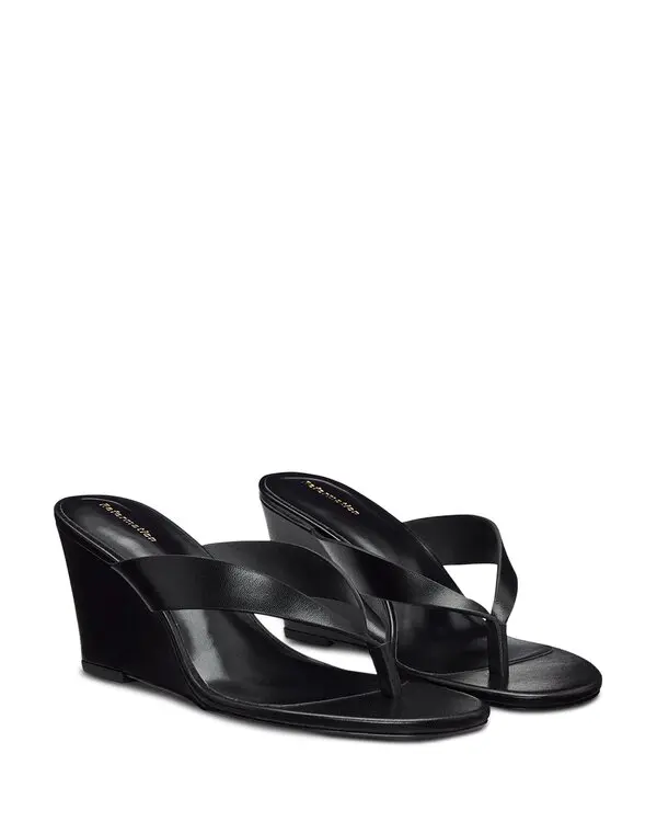 REFORMATION Thong Wedge Sandals - Black