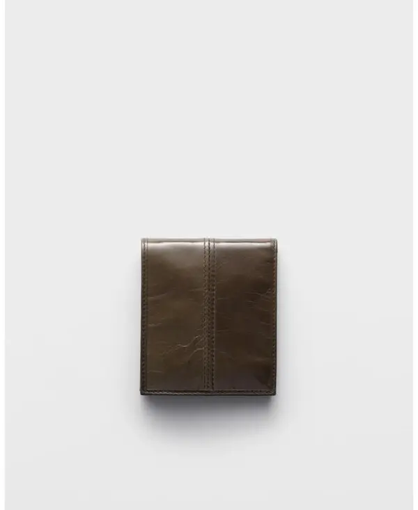 Prada Leather Wallet With Coin Purse - Green