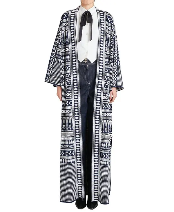 TEMPERLEY LONDON Tlalli Knit Coat - Navy Silver