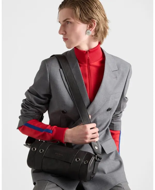 Prada Leather Barrel Shoulder Bag