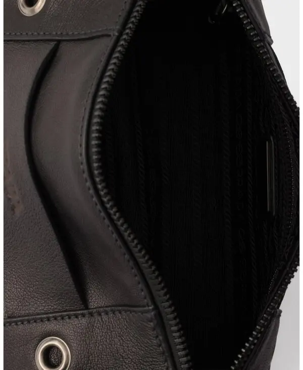 Prada Leather Barrel Shoulder Bag