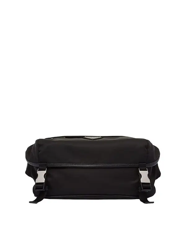 Prada Re-nylon And Saffiano Leather Shoulder Bag - Black