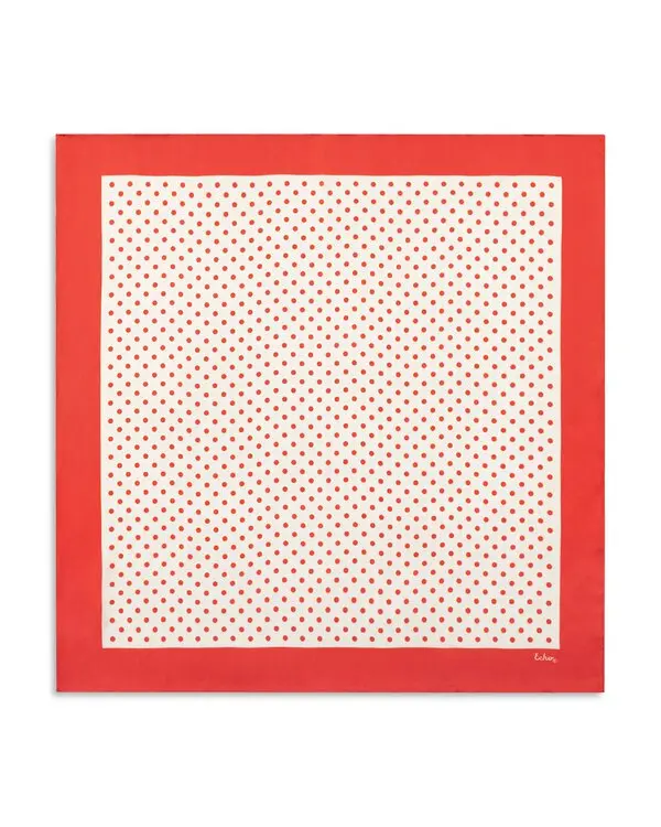 Echo Pin Dot Silk Scarf - Red