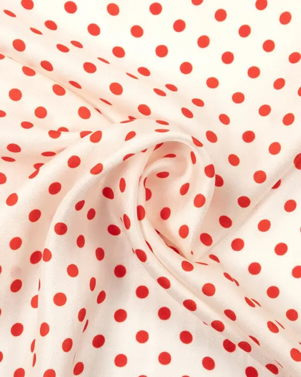 Echo Pin Dot Silk Scarf - Red