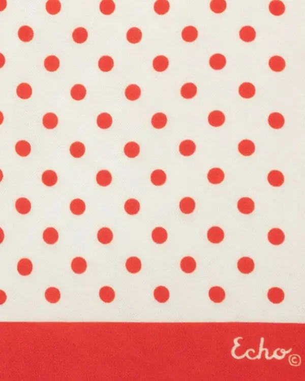 Echo Pin Dot Silk Scarf - Red