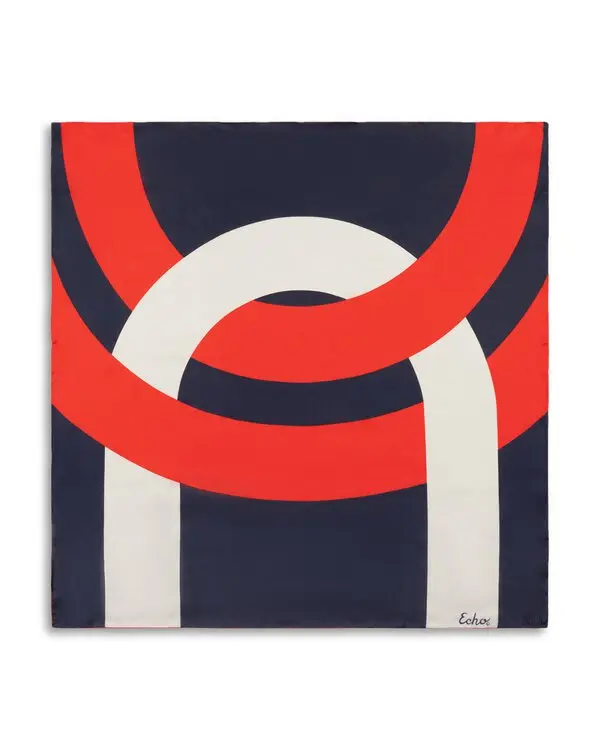 Echo Curves Silk Square Scarf