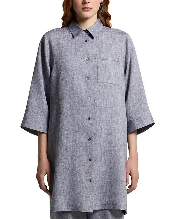 Peserico Linen Tunic Shirt - Ink