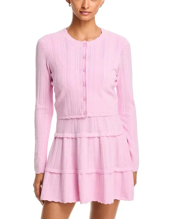LoveShackFancy Nadiya Cardigan - Candy Floss Pink
