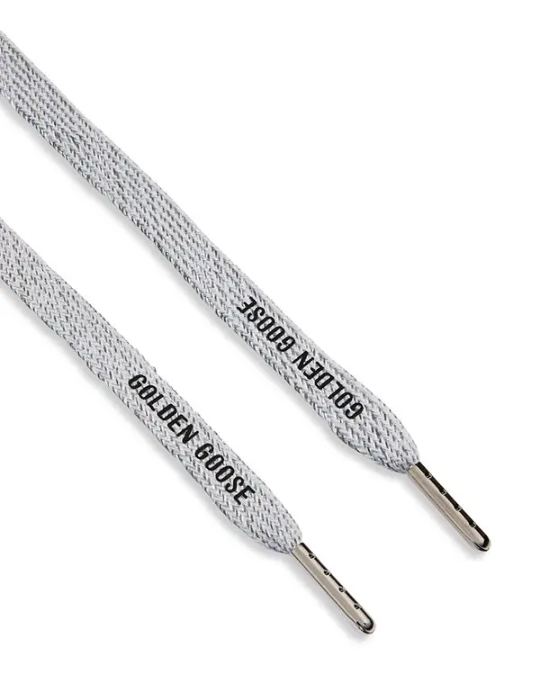 GOLDEN GOOSE Logo Laces - Ice/black/silver