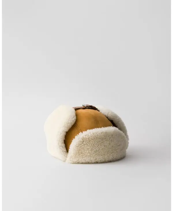 Prada Suede Shearling Trapper Hat