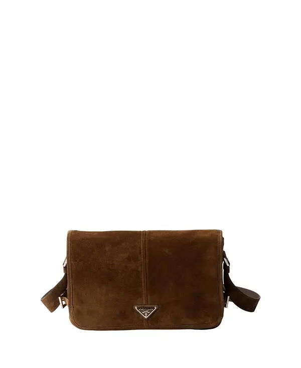 Prada Suede Shoulder Bag - Brown