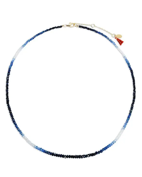 Shashi Aisha Gemstone Beaded Collar Necklace - Sapphire