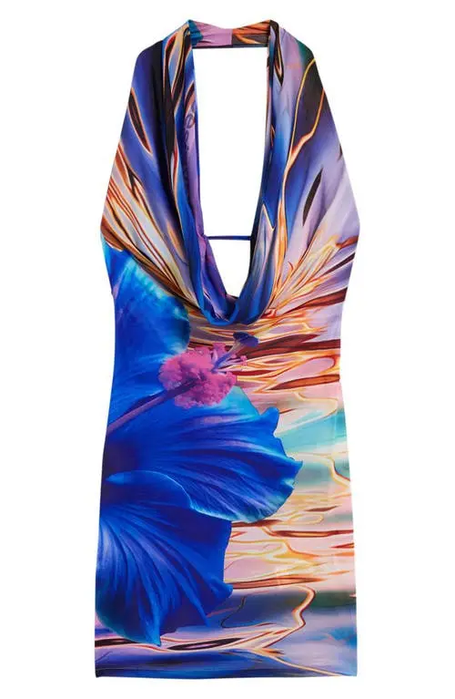 Desigual Halterneck Cowl Neck Mini Dress